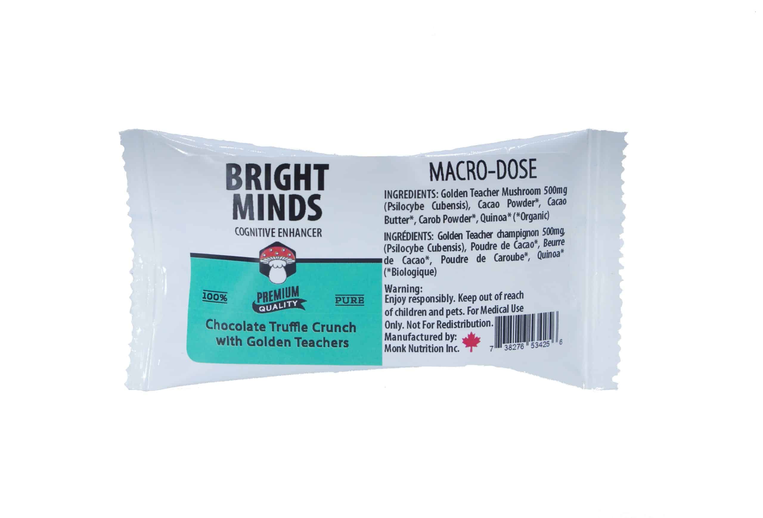 Buy Bright Minds Chocolate Truffle Crunch (500mg Golden Teachers ...